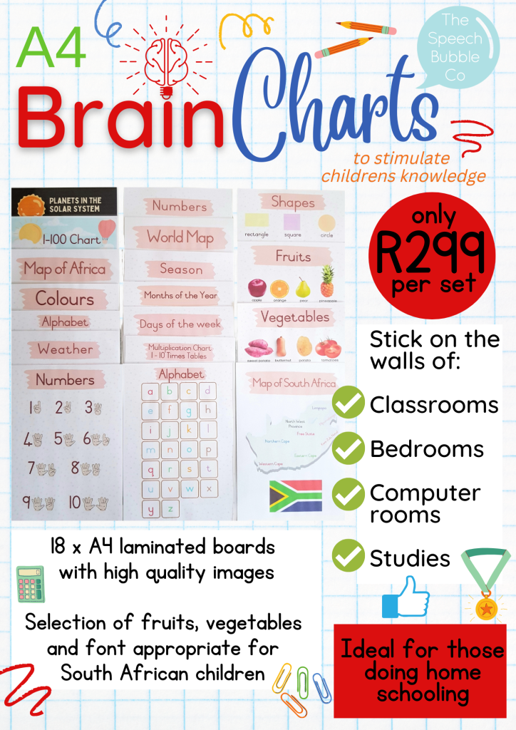 A4 Brain Charts – The Speech Bubble Co
